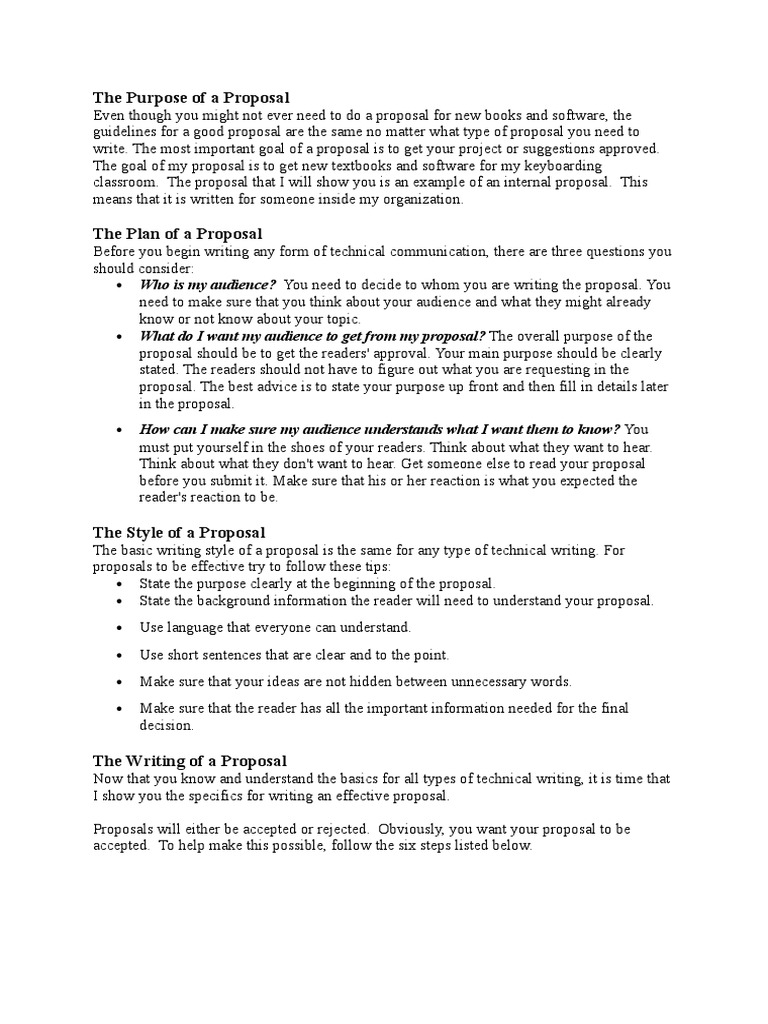 Understanding Proposal Purpose and Structure | PDF | Technical ...