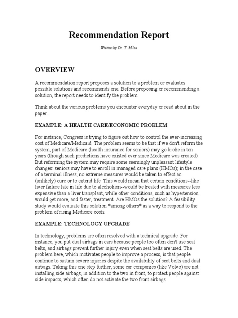 Recommendation Report | PDF | Medicare (United States) | Usability