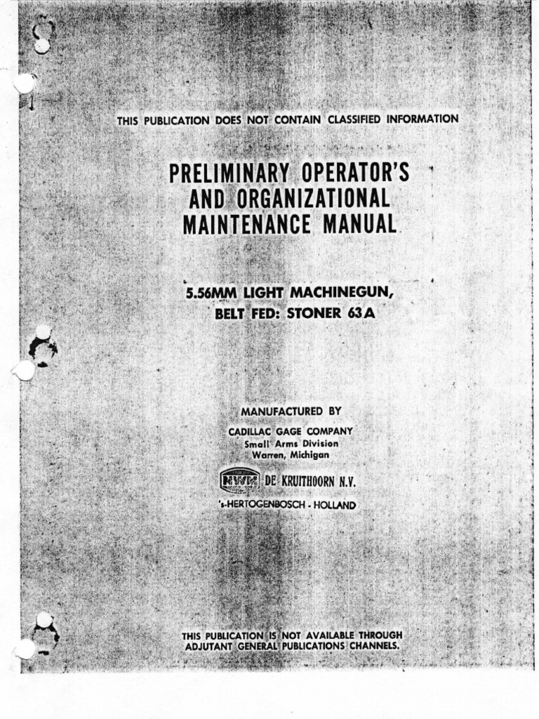Stoner63a LMG Manual | PDF | Trigger (Firearms) | Cartridge (Firearms)