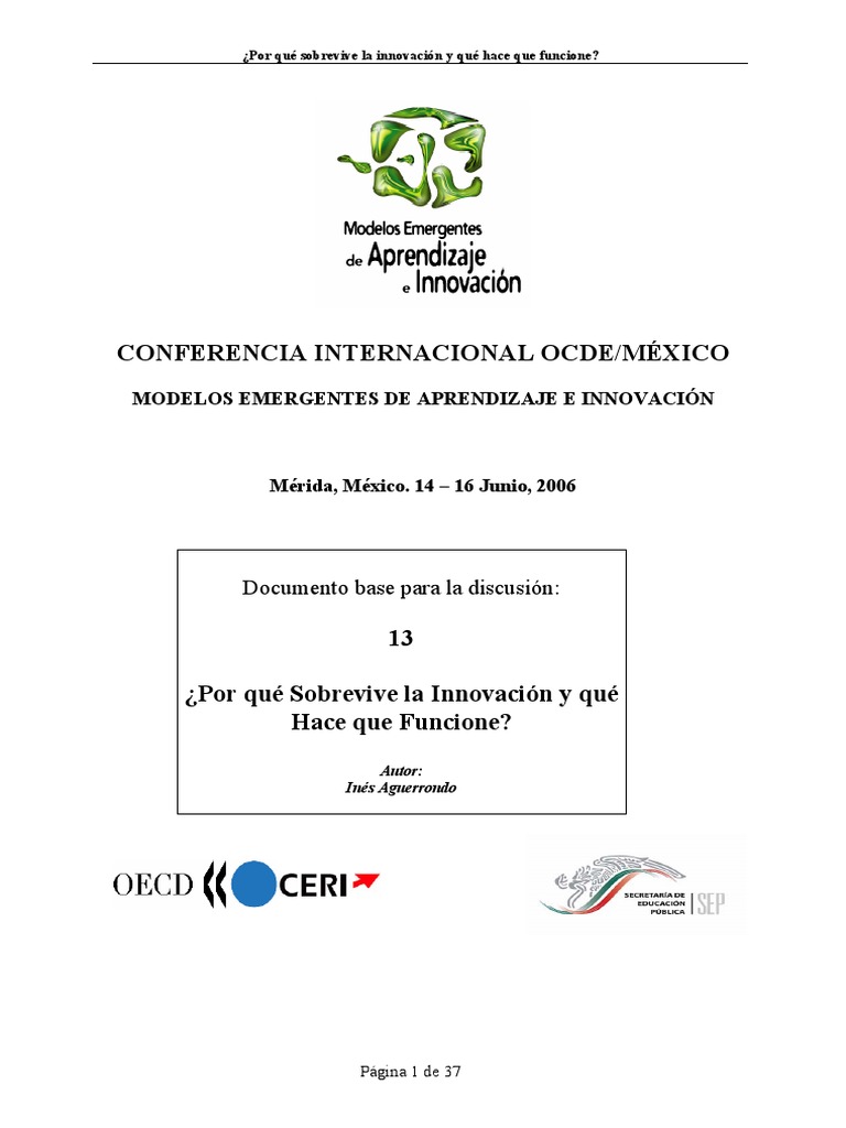 Aguerrondo Ines-Por Que Sobrevive La Innovacion | PDF | Innovación ...