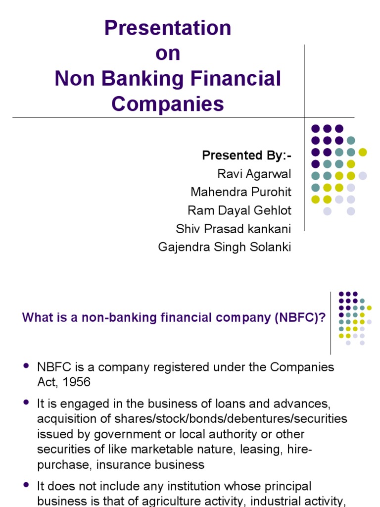 Overview of Non-Banking Financial Companies | PDF | Non Bank Financial ...