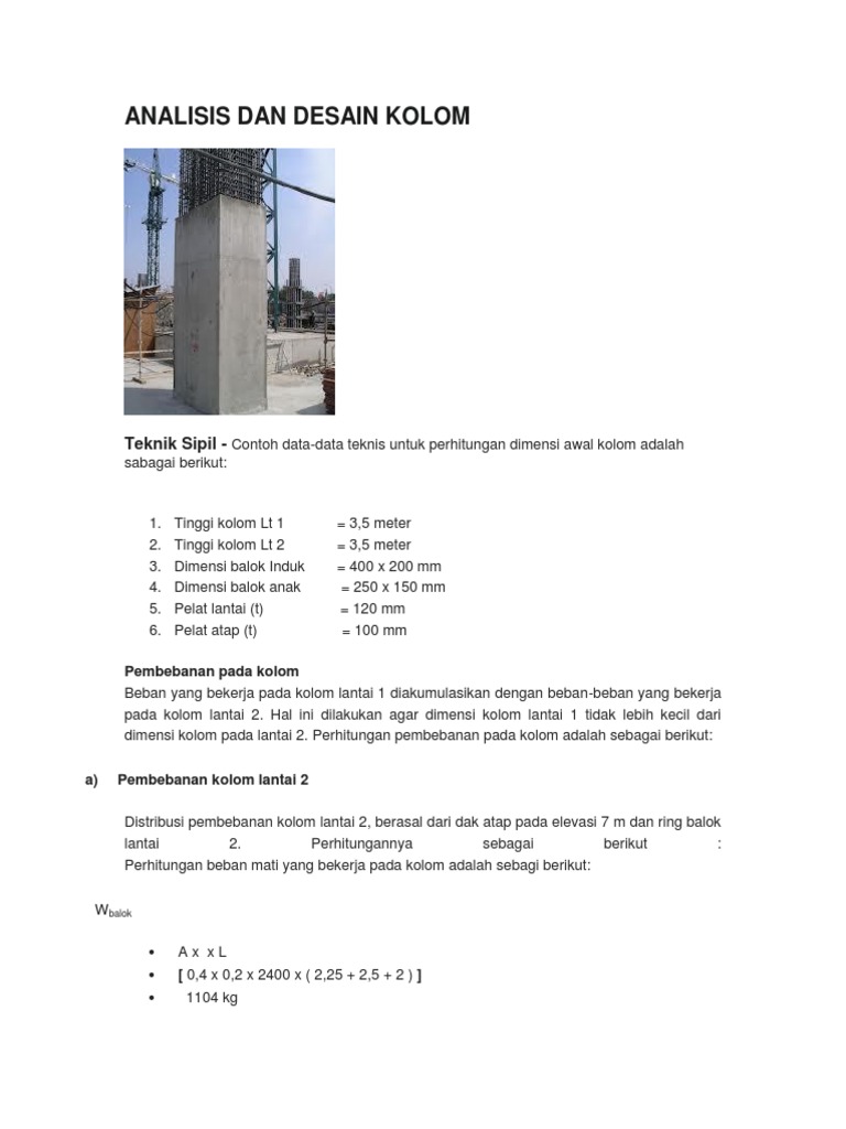 Analisa Dan Design Kolom | PDF