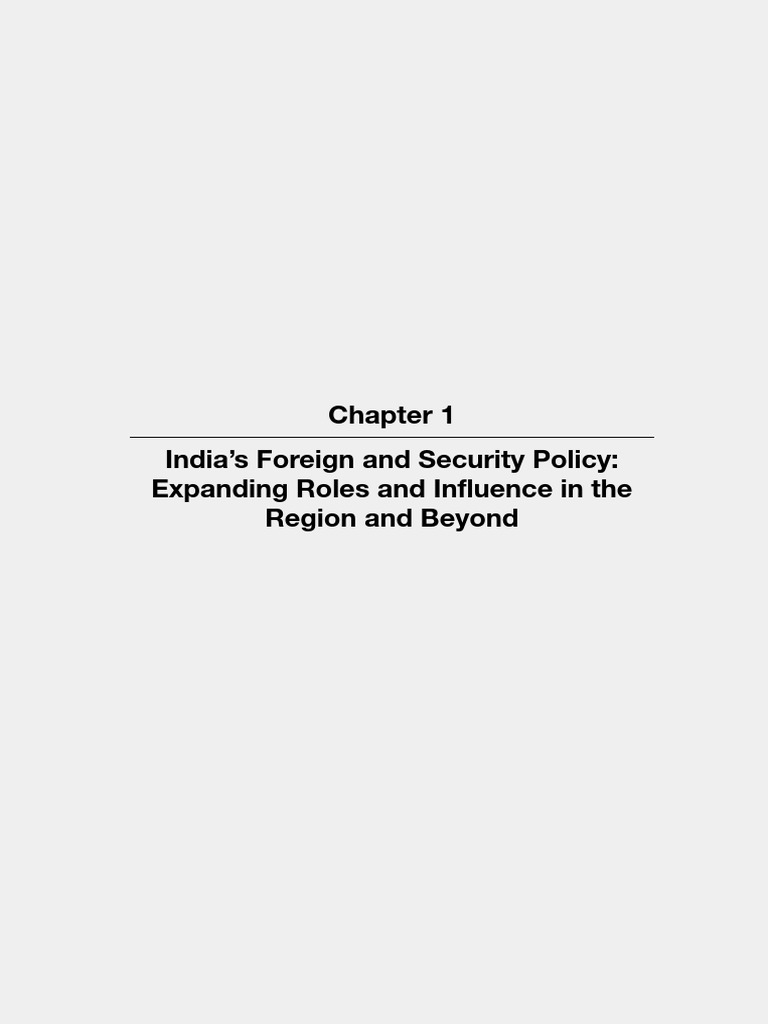 India - S External Security Policy-2013 | PDF | Association Of ...