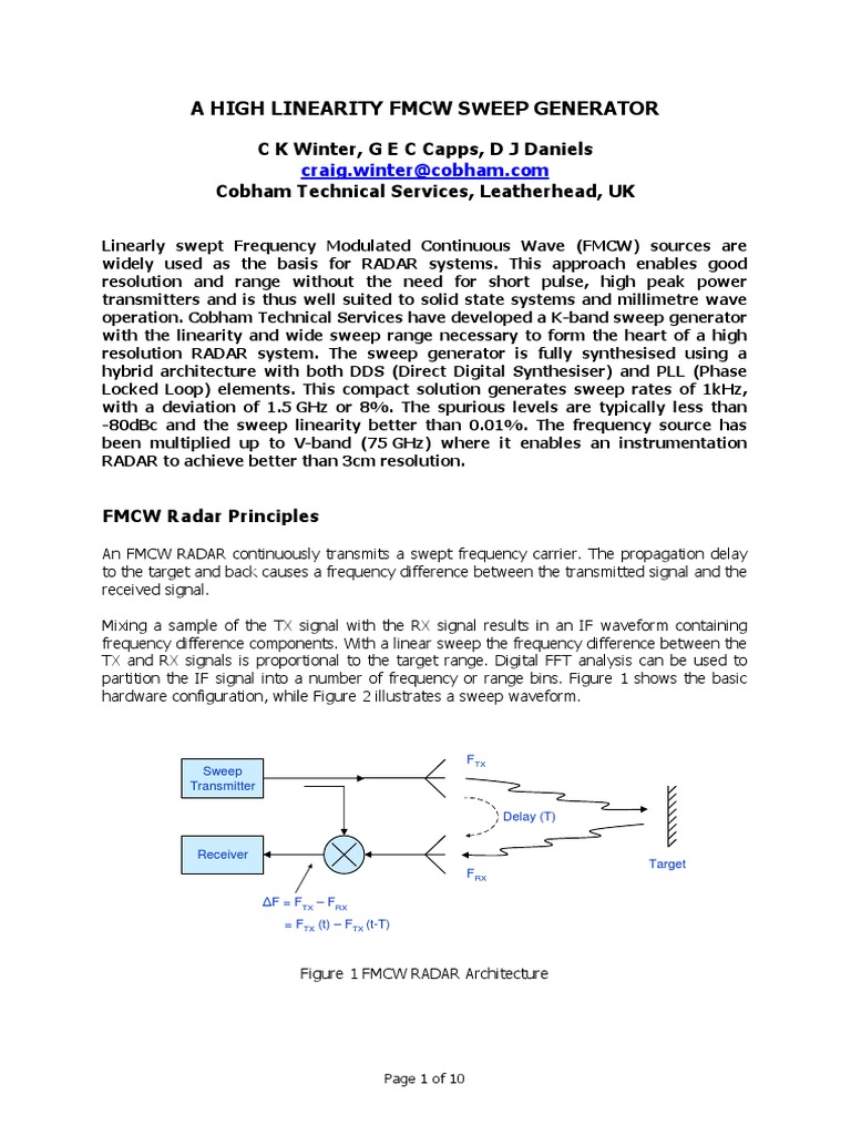 High Linearity FMCW Sweep Generator | PDF | Digital To Analog Converter ...