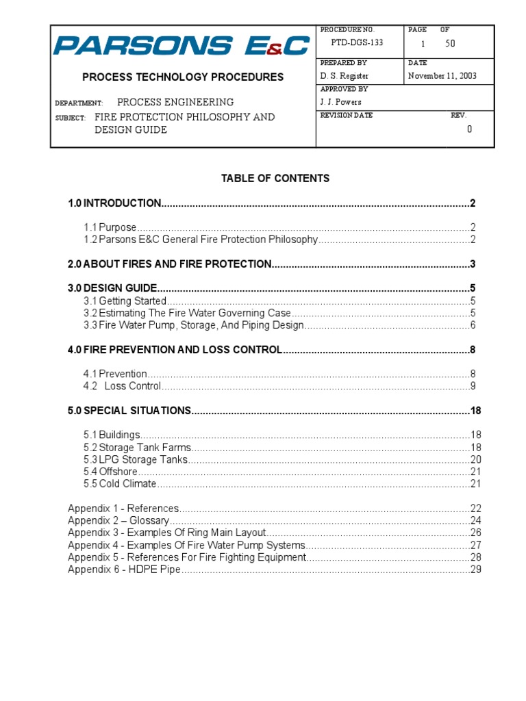 Fire Protection Philosophy and Design Guide | PDF | Fire Sprinkler ...