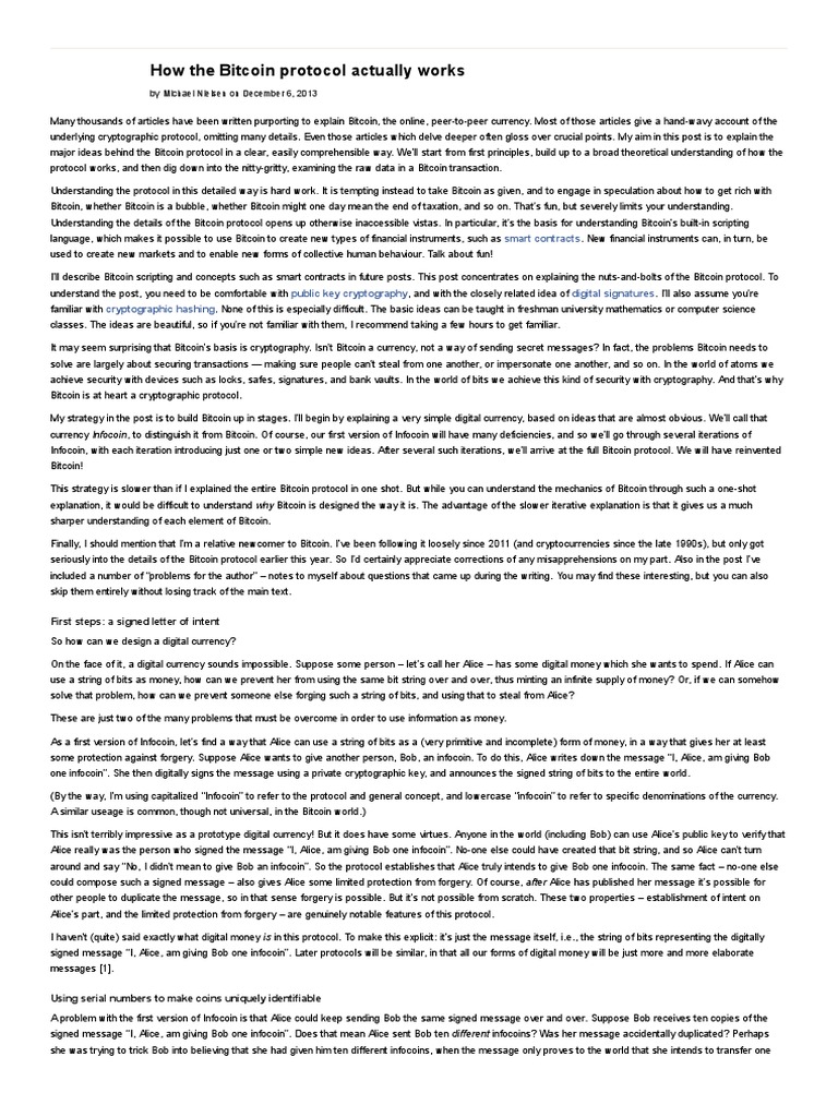 How The Bitcoin Protocol Actually Works | PDF | Bitcoin | Blockchain (Database)