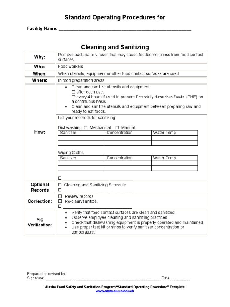 SOP Cleaning and Sanitizing | PDF