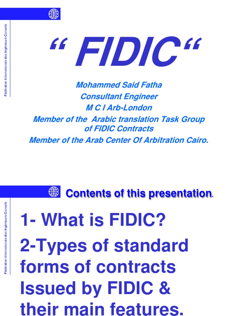 FIDIC and The Standard Form Contracts | PDF | Procurement | Arbitration