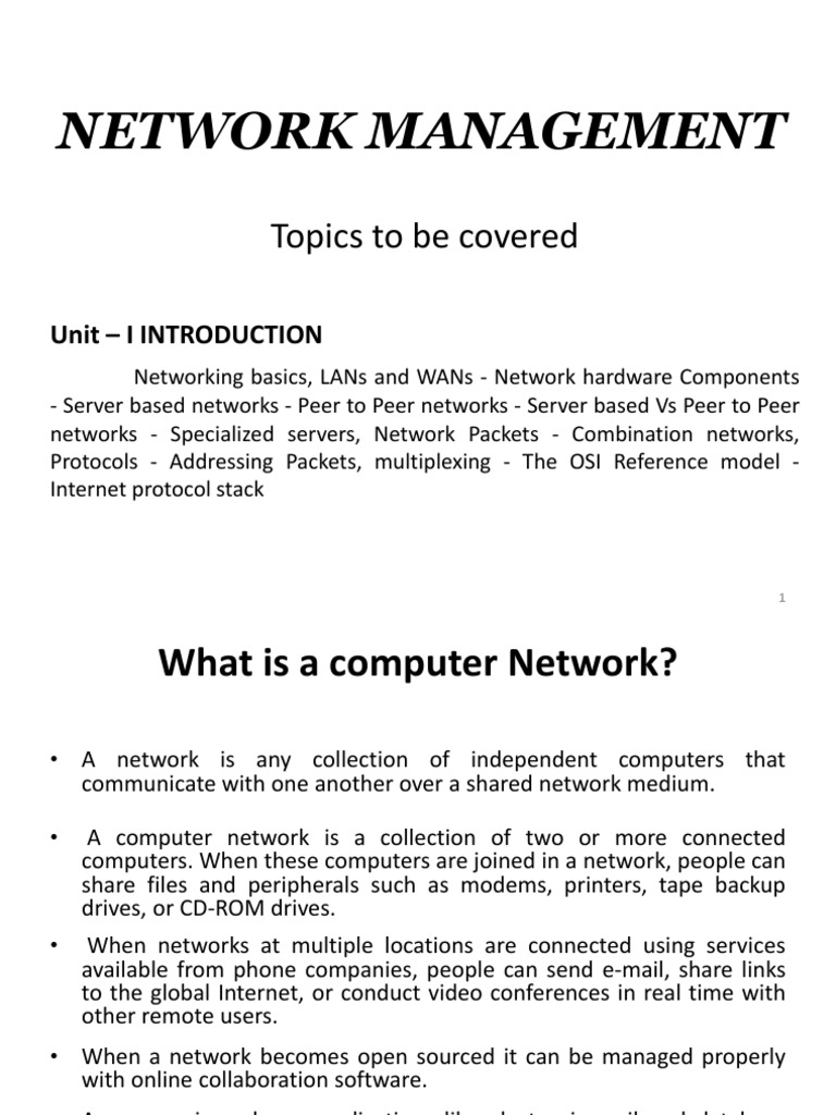 Network Management | PDF | Osi Model | Computer Network