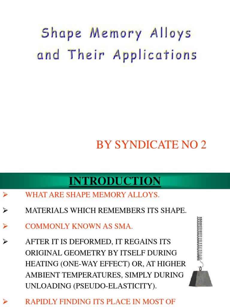 Shape Memory Alloys | PDF | Shape Memory Alloy | Materials Science