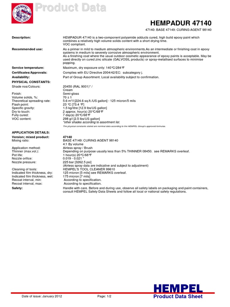 HEMPADUR 47140: Description | PDF