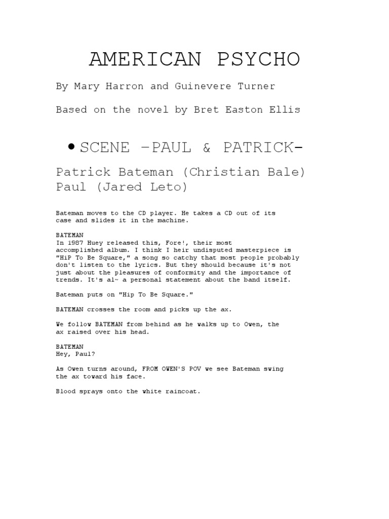 Hey Paul - American Psycho | PDF | Poetry
