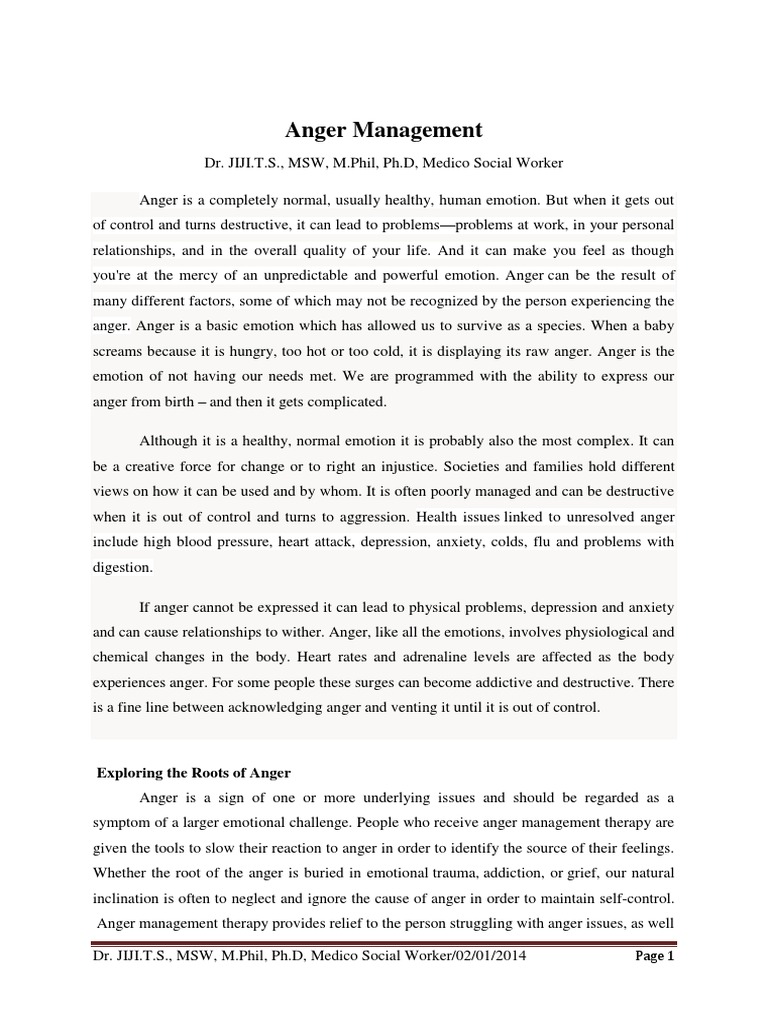 Anger Management | PDF | Anger | Emotions