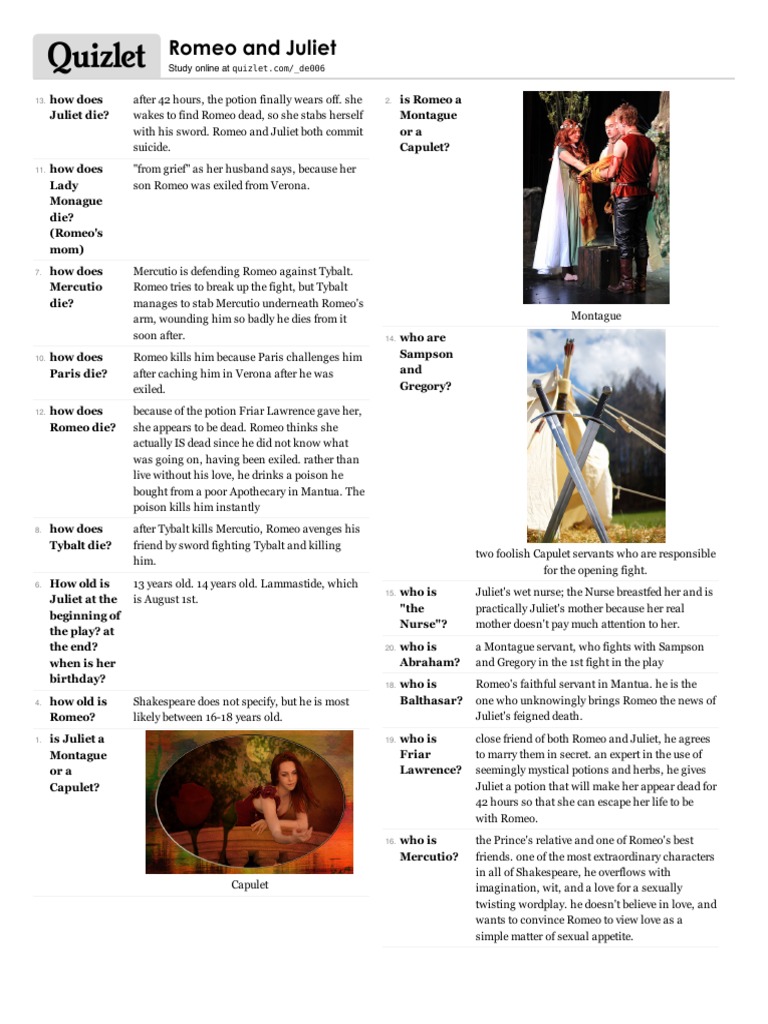 Romeo and Juliet | PDF | Characters In Romeo And Juliet | Theatre ...