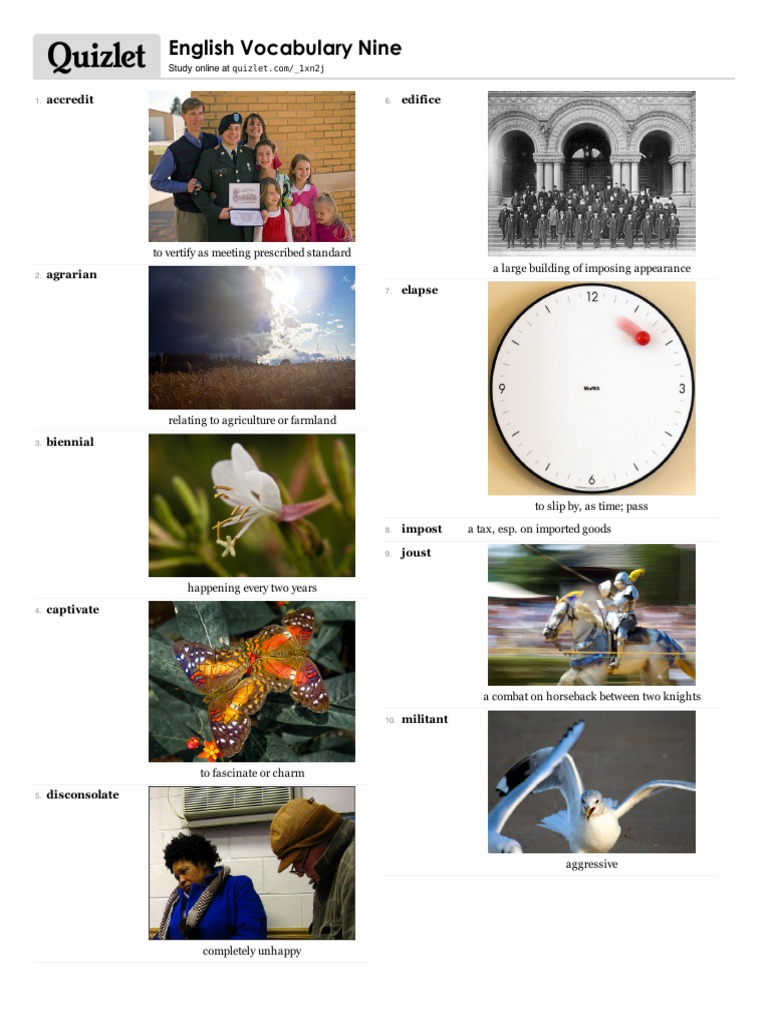 Vocabulary List: 20 Key Terms | PDF