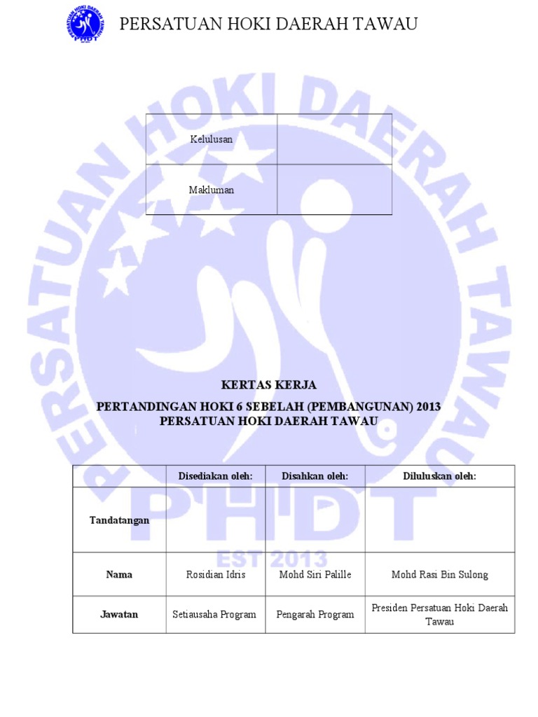 Kertas Kerja Hoki | PDF