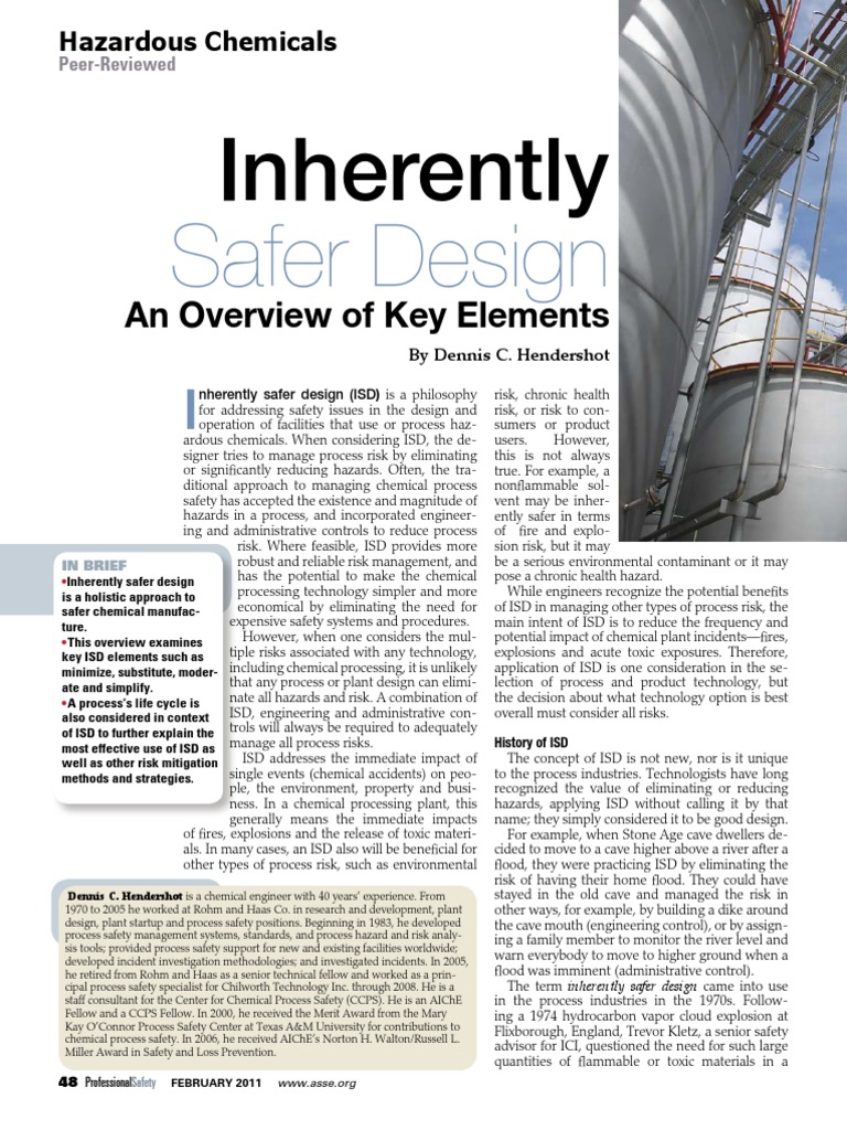 Inherently Safer Design Key Elements | PDF | Chlorofluorocarbon | Life ...