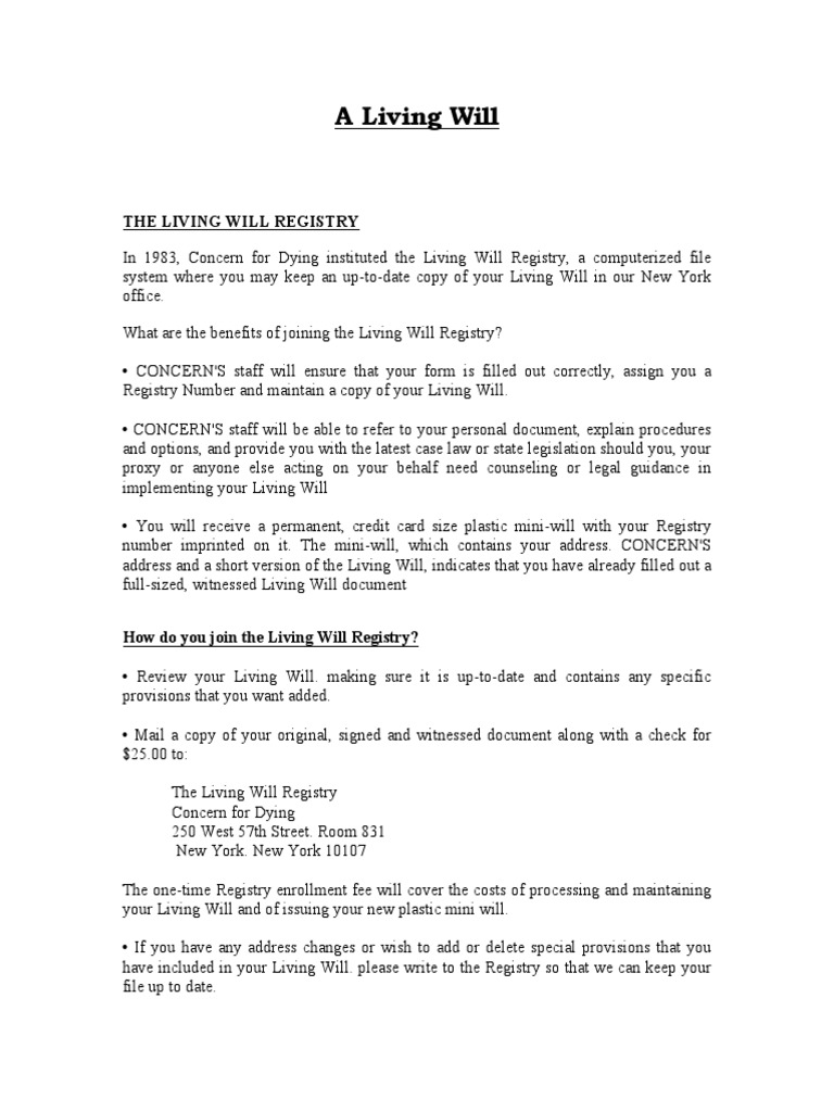 A Living Will | PDF | Notary Public | Government