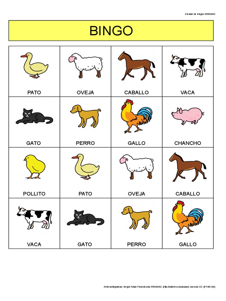 Bingo Animales | PDF