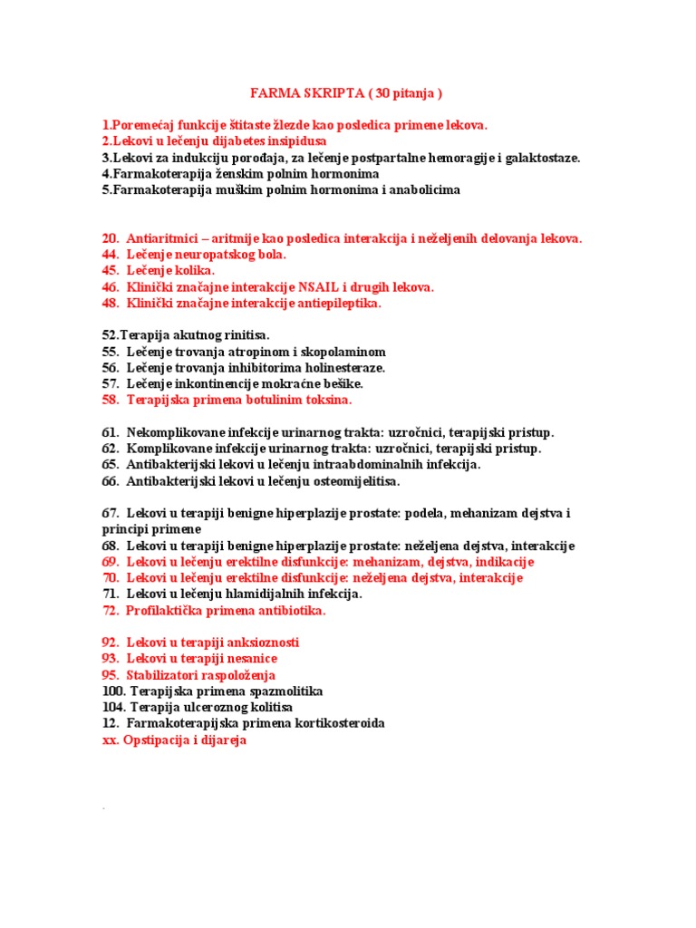 Farma-Skripta USMENI | PDF