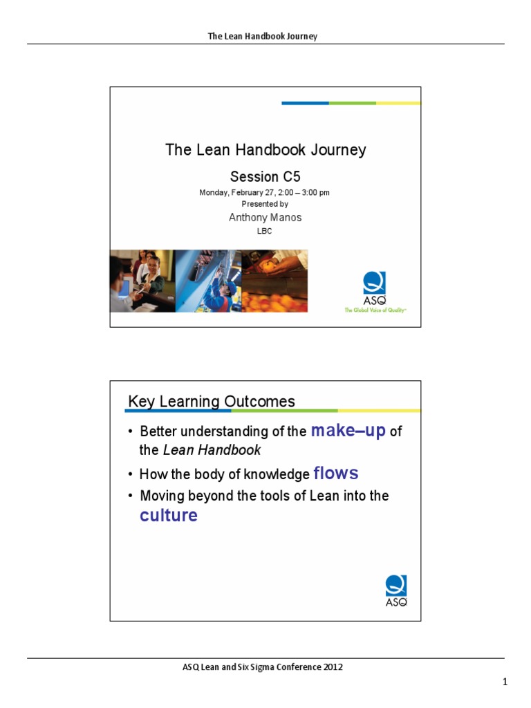 The Lean Handbook Journey-Asq Lss Conference | PDF | Lean Manufacturing ...