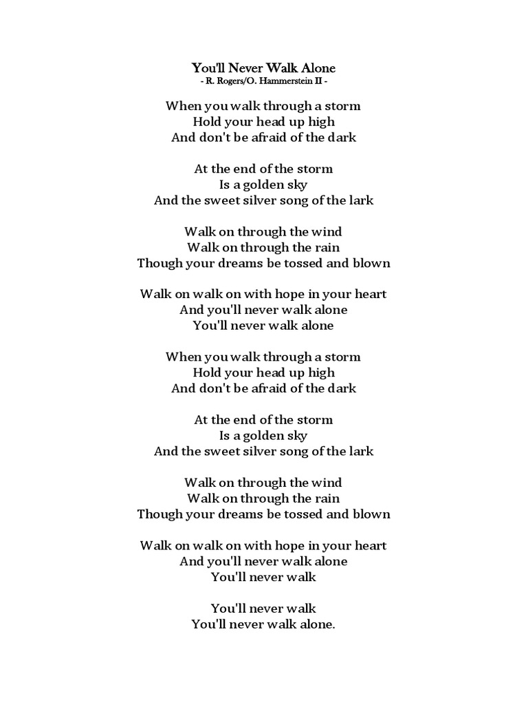 You'Ll Never Walk Alone | PDF | Poetry