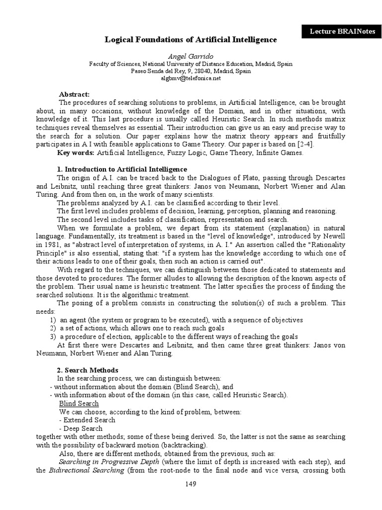 Logical Foundations of Artificial Intelligence: Abstract | PDF | Logic | Artificial Intelligence