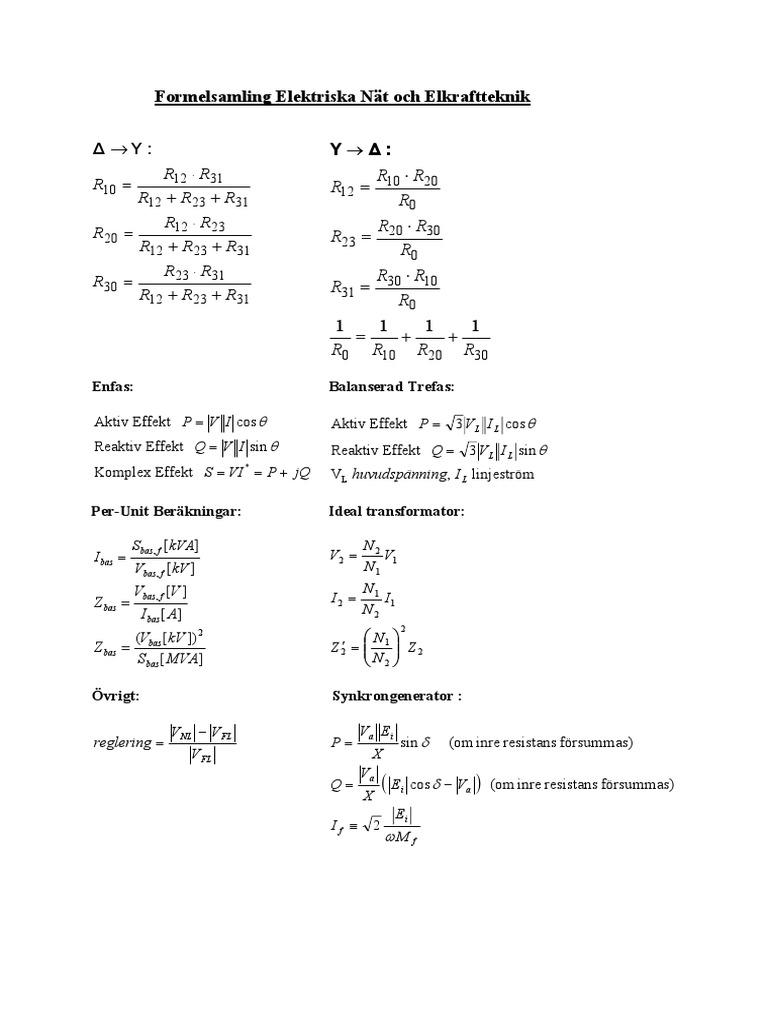 Formelsamling 2 | PDF