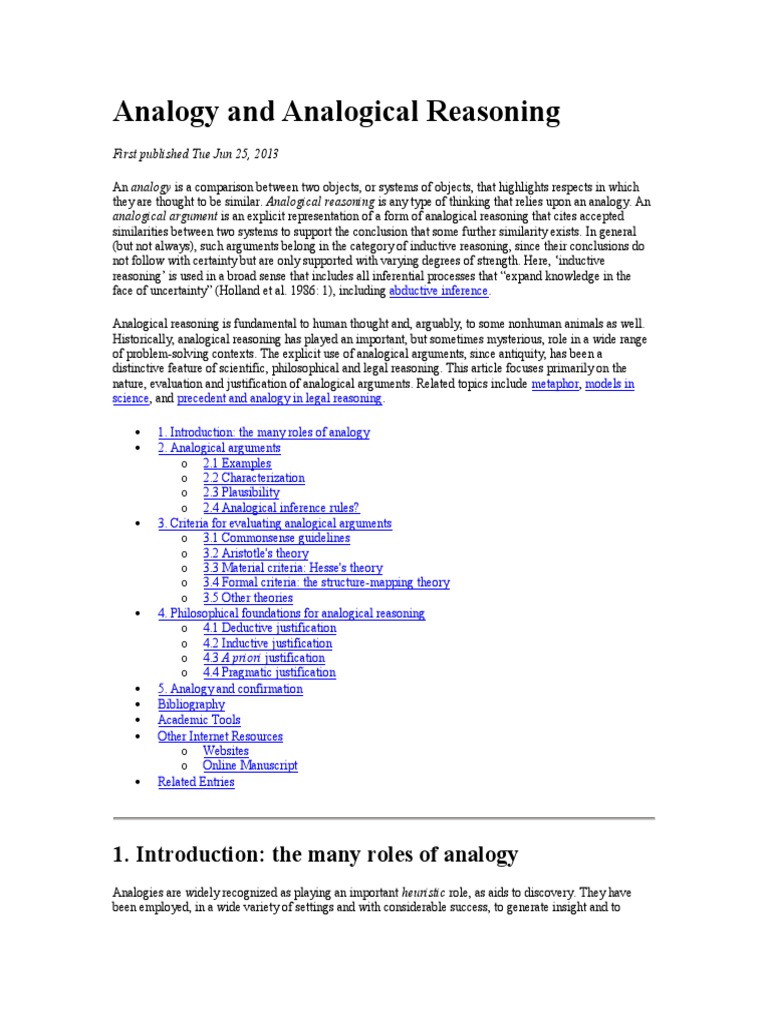 Analogical Reasoning