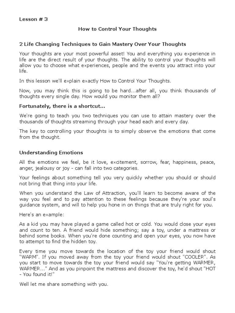 The Secret Lesson 3 | PDF | Gratitude | Metaphysics Of Mind