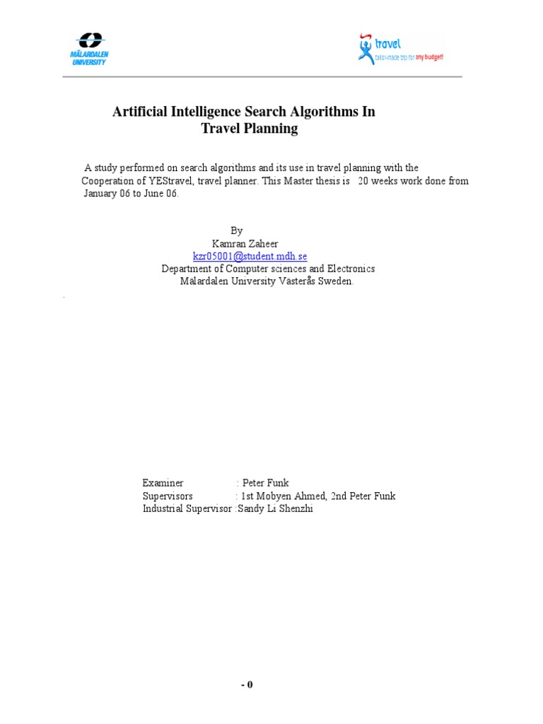 Artificial Intelligence Search Algorithms in Travel Planning | PDF | Artificial Intelligence ...