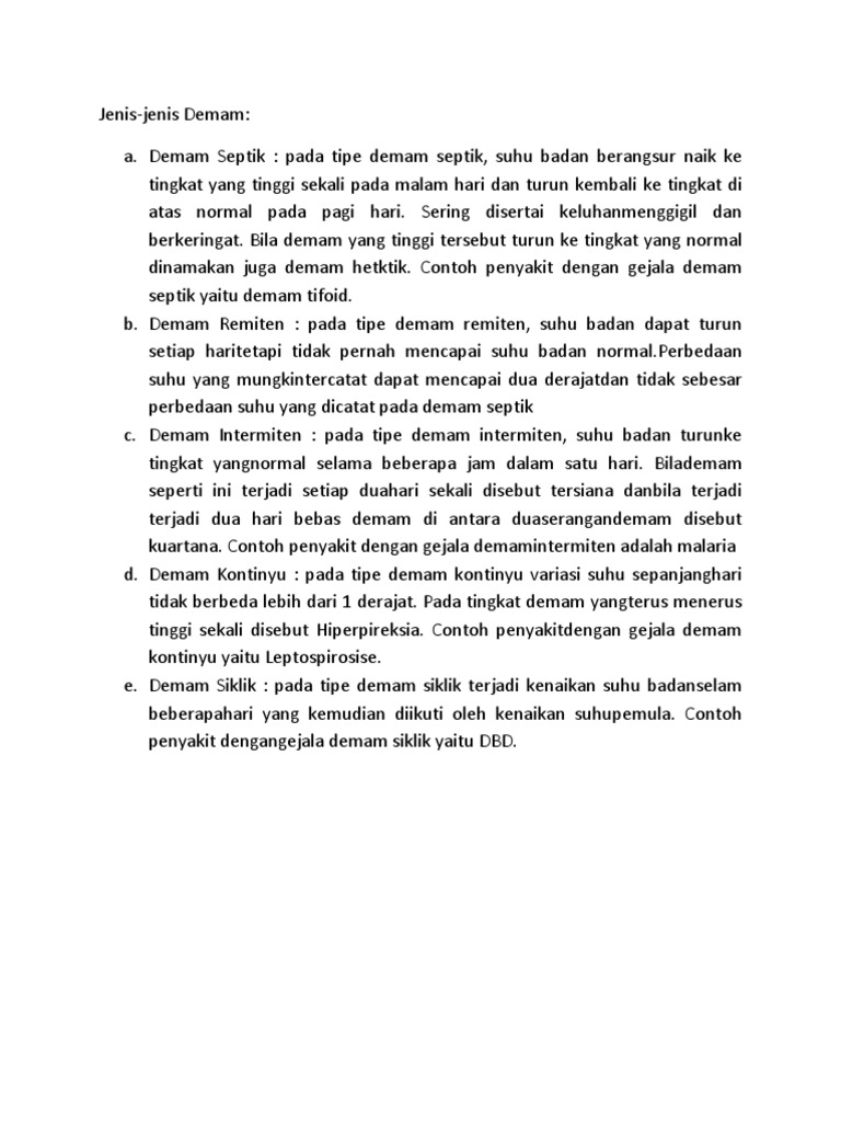 Jenis Demam | PDF