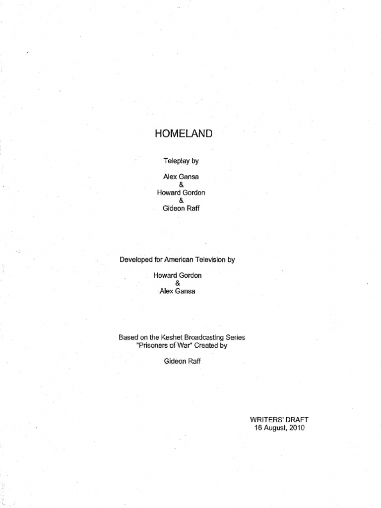 Homeland Pilot Script | PDF