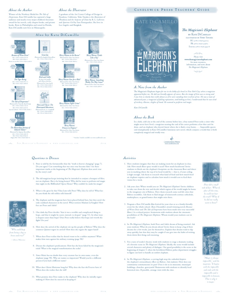The Magician's Elephant Teachers' Guide | PDF | General Fiction
