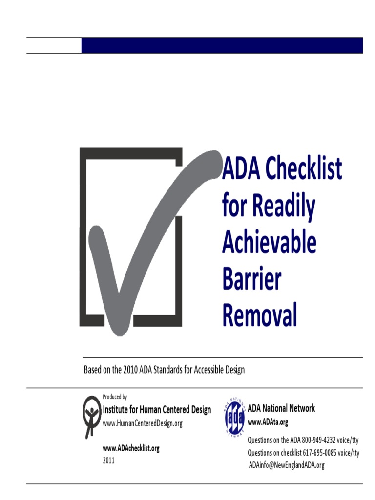 ADA - Checklist | Americans With Disabilities Act Of 1990 | Accessibility