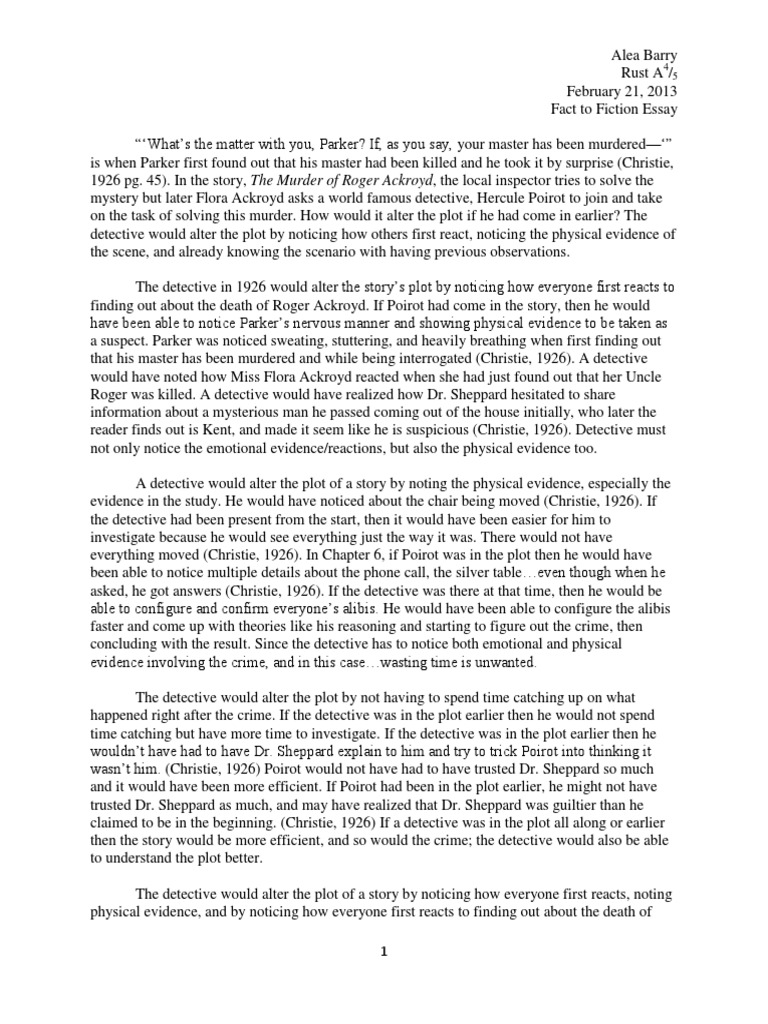 Fact To Fiction Essay | PDF | Agatha Christie Characters | Novels