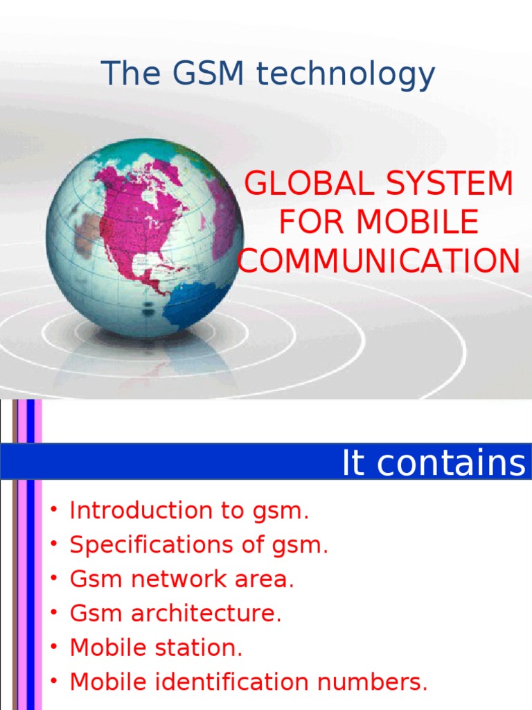 The GSM Technology: Global System For Mobile Communication | PDF | Gsm ...