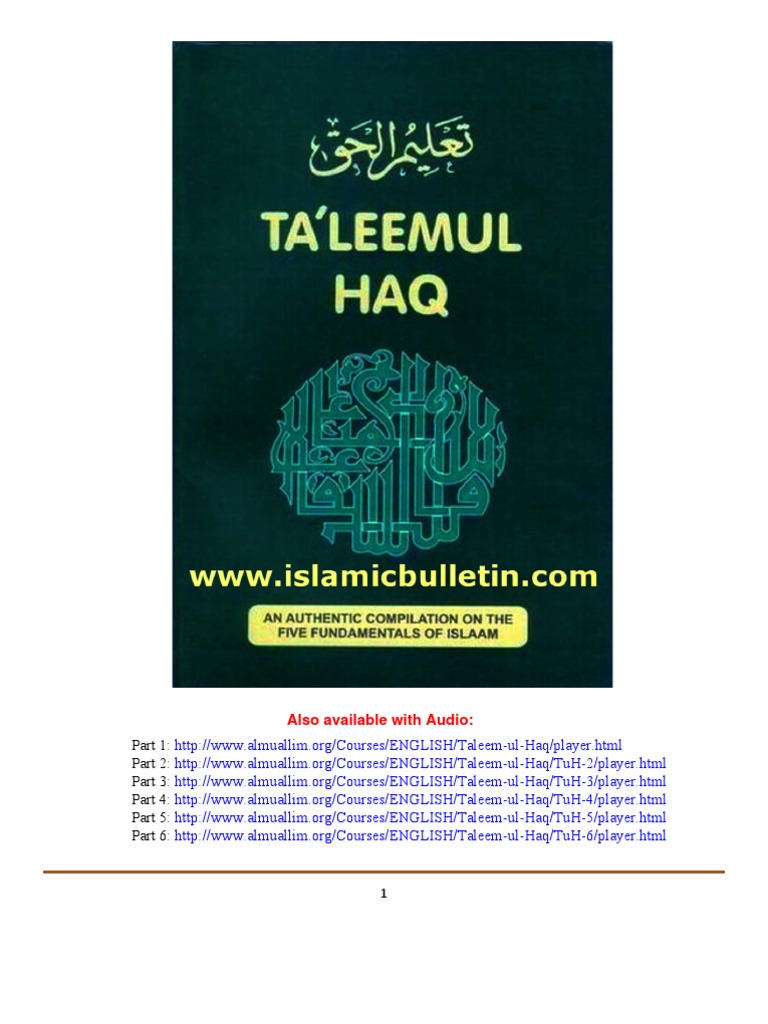 Taleemul Haq | PDF | Prophets And Messengers In Islam | Sahabah
