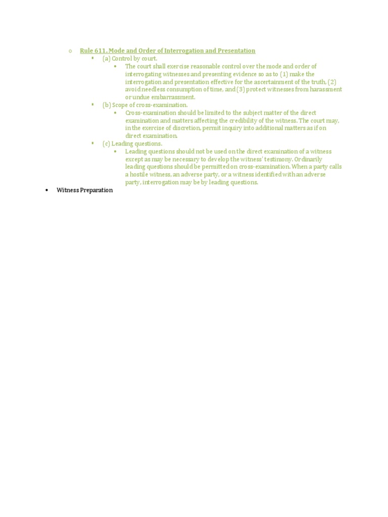 Mode and Order of Interrogation | PDF