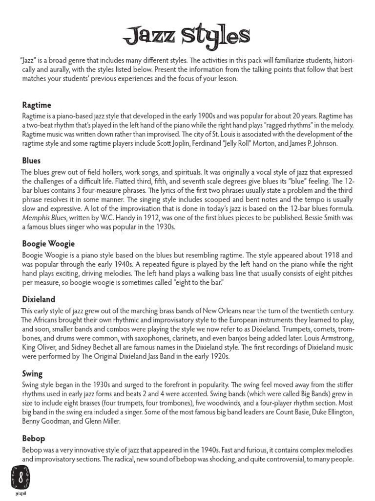 Jazz Styles | PDF | Jazz | Blues