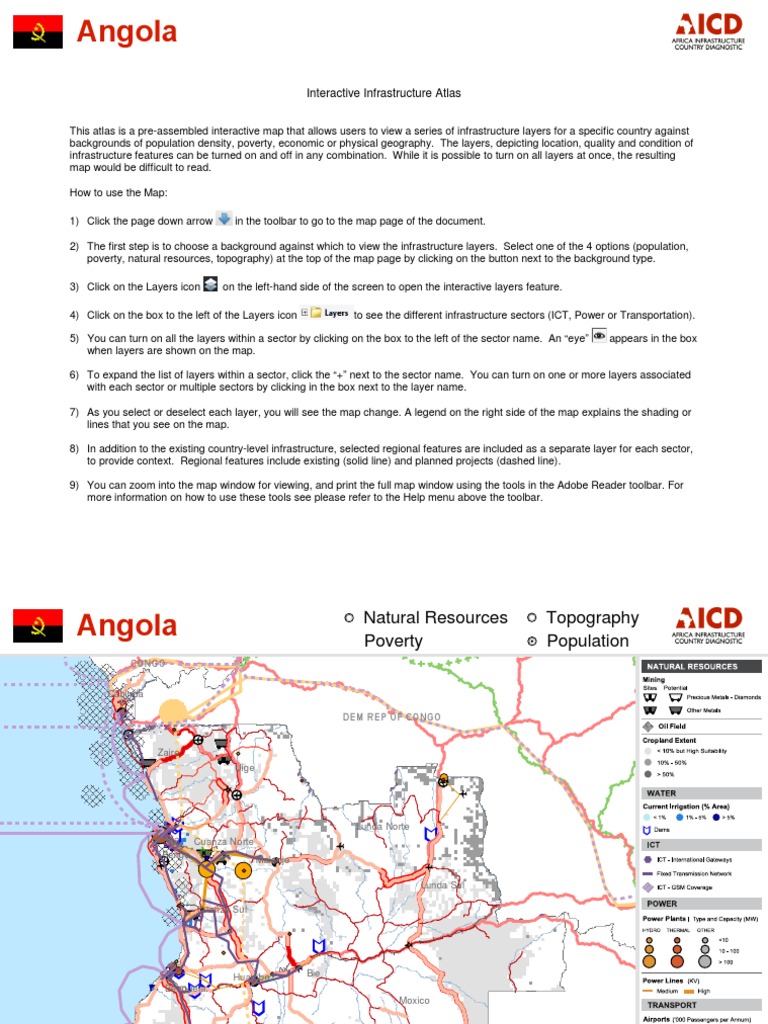 Angola Interactive Infrastructure Atlas | PDF | Map | Infrastructure