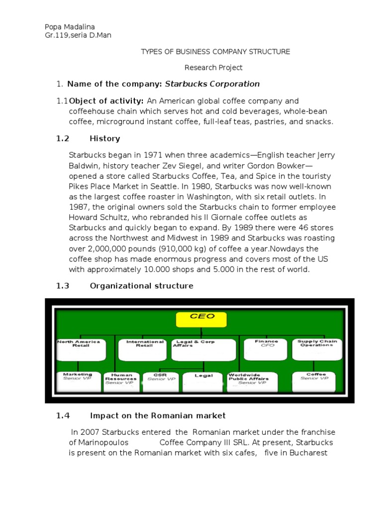 Types of Business Company Structure | PDF