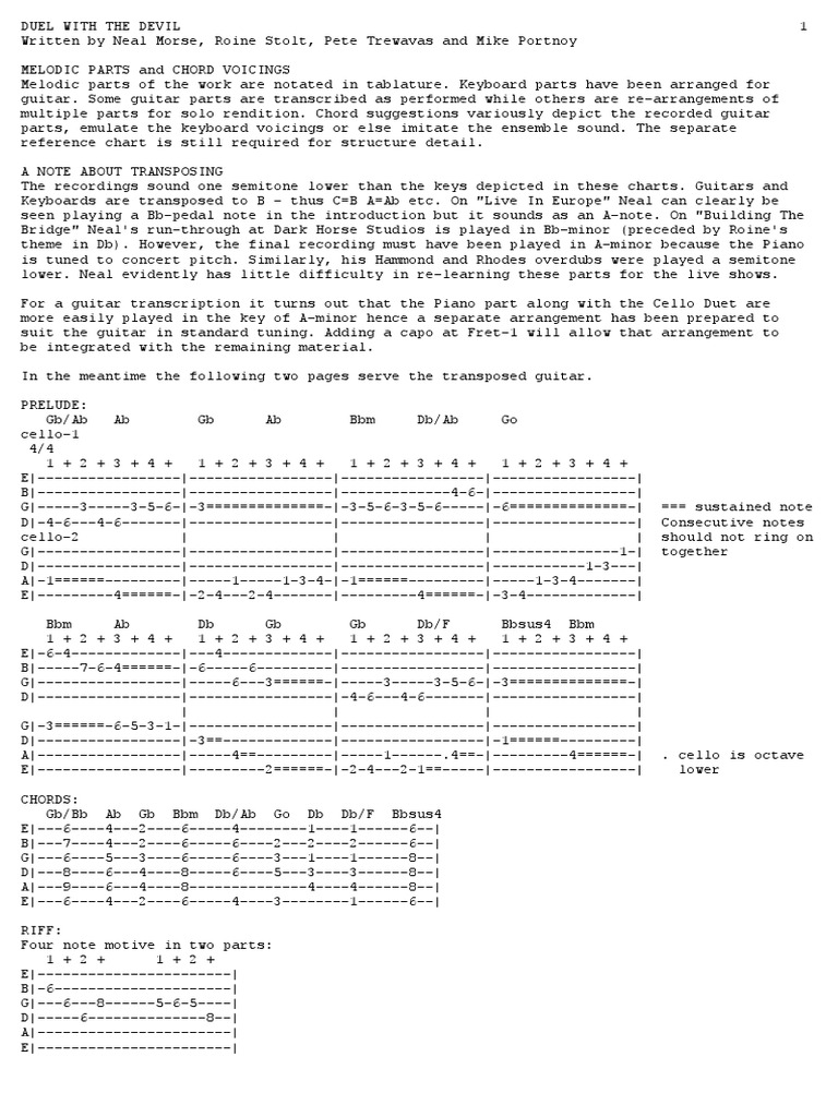 Duel With The Devil Tab | PDF | Guitars | Chord (Music)
