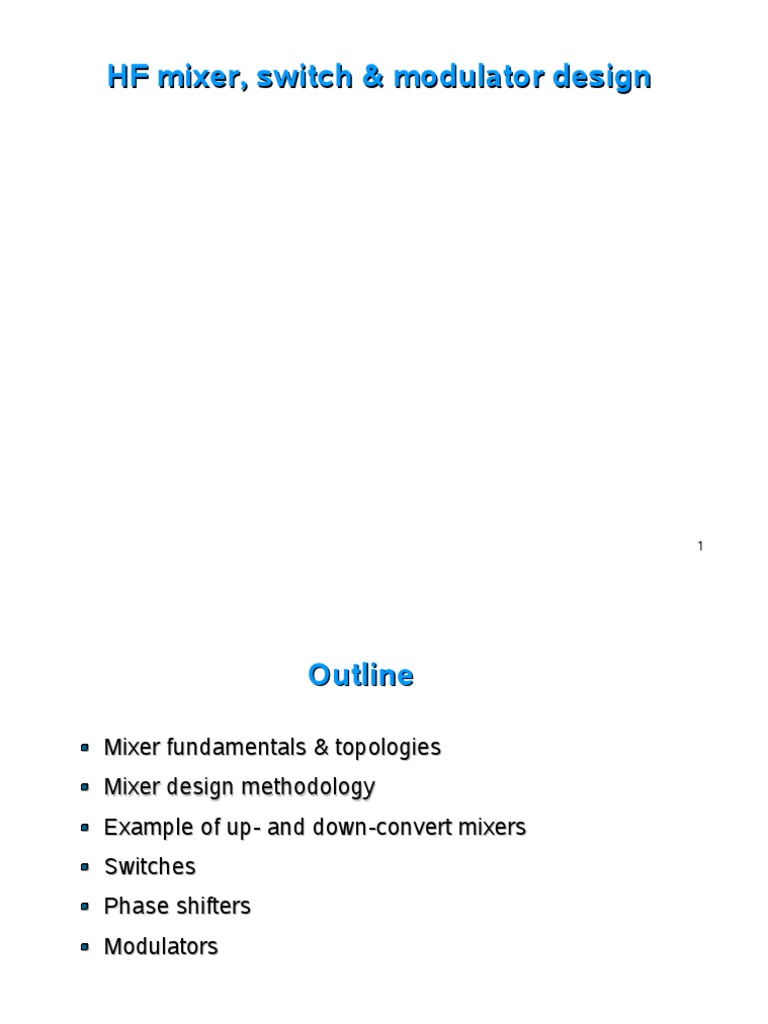 HFIC Chapter 9 HF Mixer Switch Modulator Design | PDF | Electronic ...