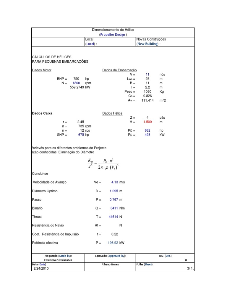 Dimensionamento de Helices | PDF | Hélice | Engenharia Civil