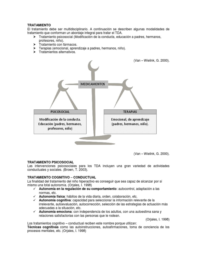 TDA Tratamiento Final | PDF | Desorden hiperactivo y deficit de atencion | Antidepresivo