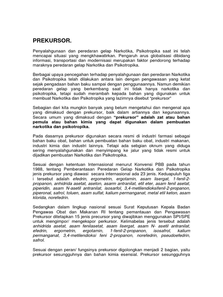 Prekursor: Ancaman dan Pengawasan | PDF