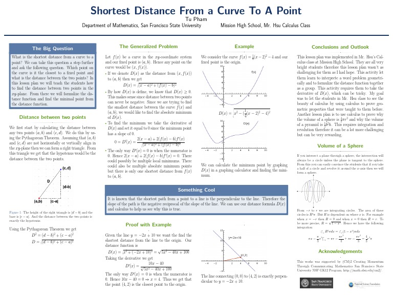 Department of Mathematics, San Francisco State University Mission High ...