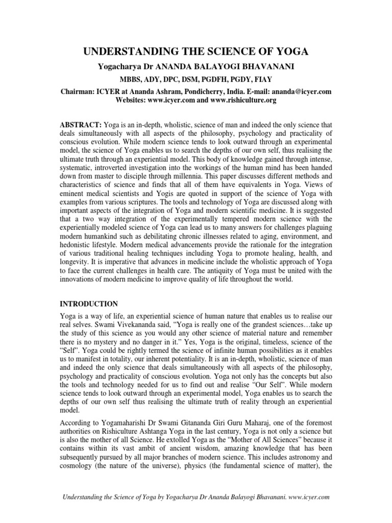 Science of Yoga | PDF | Yoga | Asana