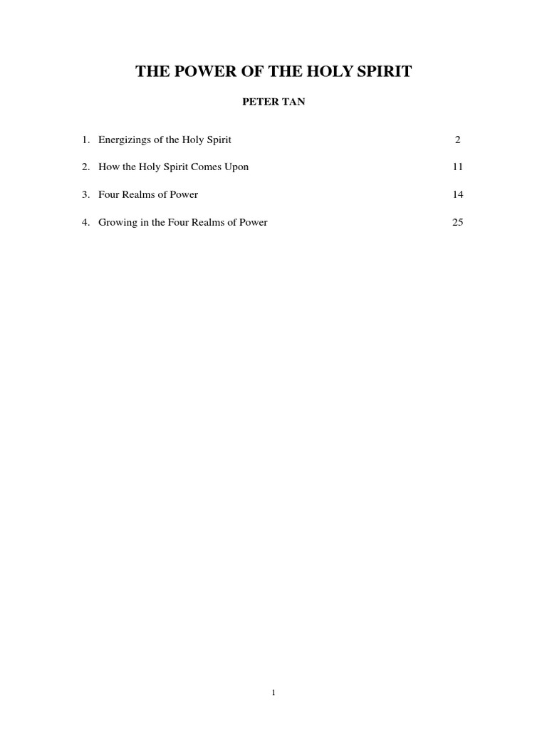 The Power of The Holy Spirit | PDF | Holy Spirit | Acts Of The Apostles